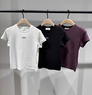 【act系列】正品正肩T恤2026夏新品天丝醋酸短款MBF2TEE007