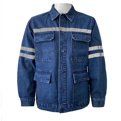 纯棉牛仔劳保服套装加厚防烫