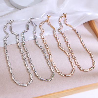 新品vivienne经典土星项链女不规则方条钻高级感闪亮首饰