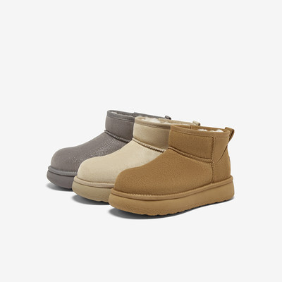 百思图2025冬季新款复古雪地靴厚底棉鞋加绒保暖女短靴J9512DD5