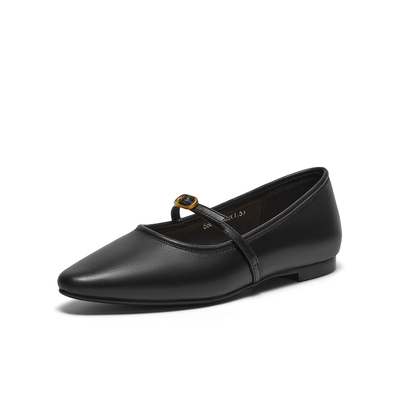 Bata时装玛丽珍2025春季新款牛皮复古通勤浅口淑女单鞋5801DAQ5