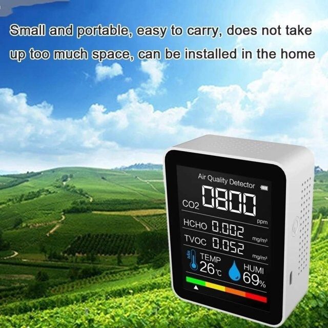 5 in1 CO2 Meter Carbon Dioxide Sensor Air Quality Monitor An_虎窝淘