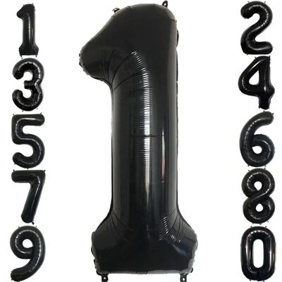 40Inch Big Black Number Balloon Jumbo Giant 0-9 Foil Helium
