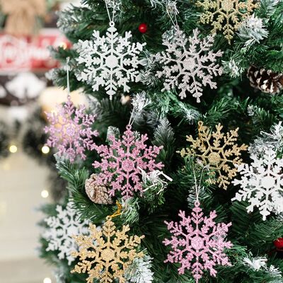 3/6/12Pcs Christmas Decoration Snowflake Hanging Christmas T
