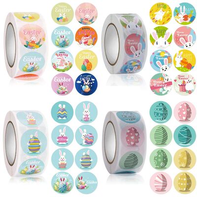 500pcs Happy Easter Stickers Bunny Easter Egg Self Adhesive