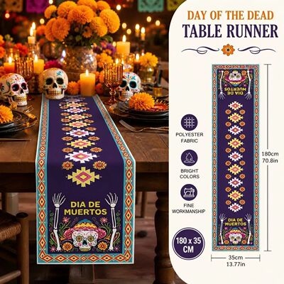 Halloween Marigold Decoration Skull Party Decorative Tablecl
