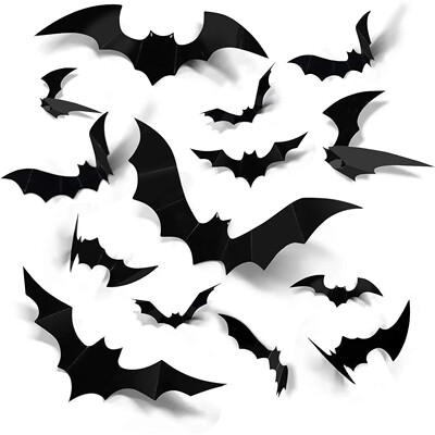12pcs Halloween Decoration 3d Bat Wall Stickers Decoration F