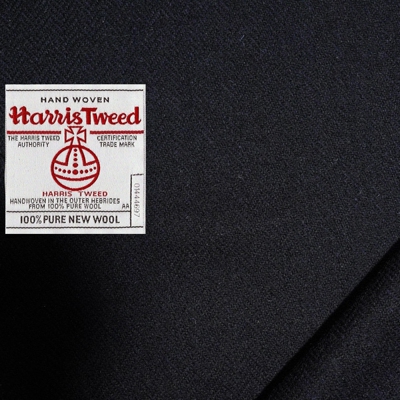新到哈里斯粗花呢HarrisTweed深藏青大衣西装裙装包包车饰羊毛料