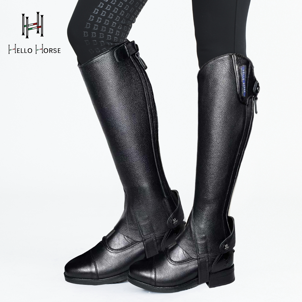 Hello Horse马术牛皮护腿马术装备骑马耐磨透气舒适八尺龙马具