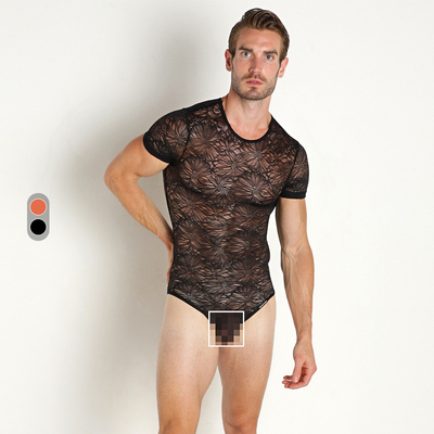 MANSTORE弹力蕾丝性感连体丁字裤