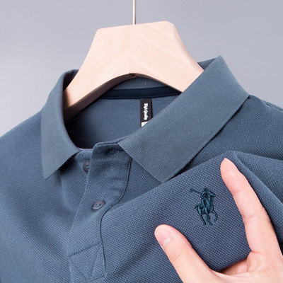 中年男士纯棉爸爸短袖T恤polo