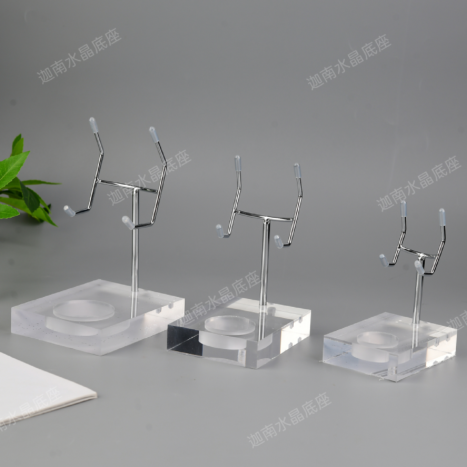 新款亚克力聚宝盆底座支架摆件创意家居水晶石工艺品置物架