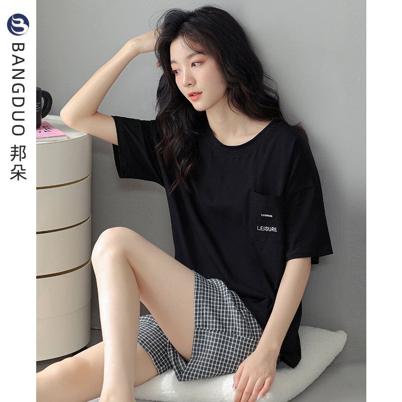 睡衣女士夏季纯棉短袖短裤薄款夏天2026年新款女式夏款家居服套装