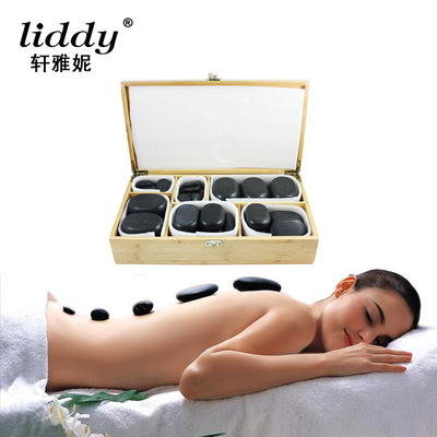 liddy 美容院SPA精油石按摩石45pcs火山养生能量石按摩推拿热敷石