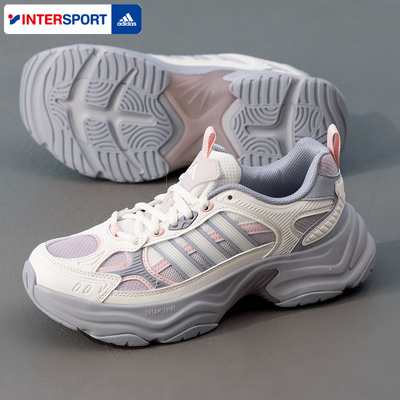 阿迪达斯女鞋2026春新款缓震回弹复古跑步风运动休闲老爹鞋KJ9523