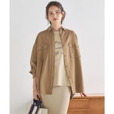 23区SLOW系列限定款时尚气质成衣斜纹双面穿衬衫女ONWARD