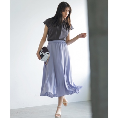 any SiS防水缎面窄版修身气质适宜喇叭半身裙女ONWARD