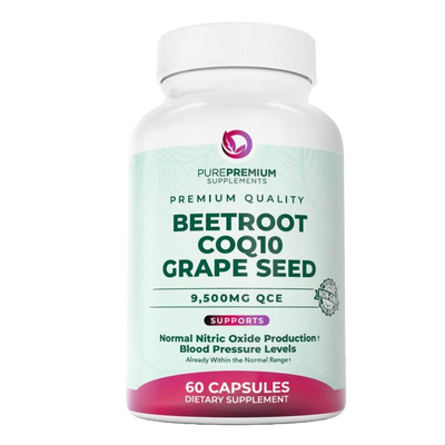 PurePremium Beet Root 甜菜根胶囊+辅酶 Q10葡萄籽成人血压保健