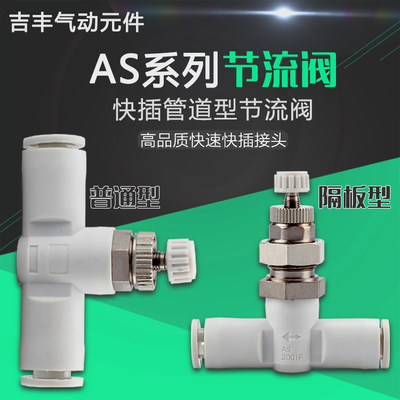 气管隔板管道节流调节阀接头AS1001F/2001F/2051/3001-4 6 8 1012
