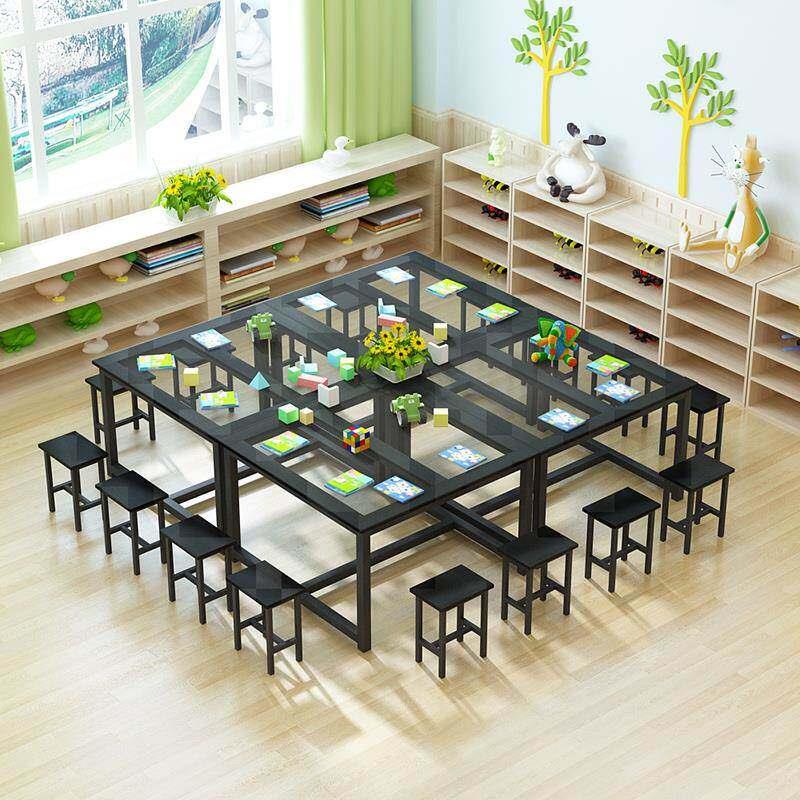 小学幼儿园课桌椅画室培训桌玻璃手工美术桌绘画桌书法阅读学习桌