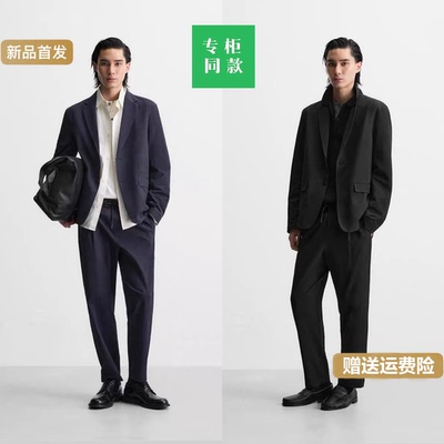 柜319！25秋季男装 宽松泡泡纱通勤裤休闲长裤 7380551 401