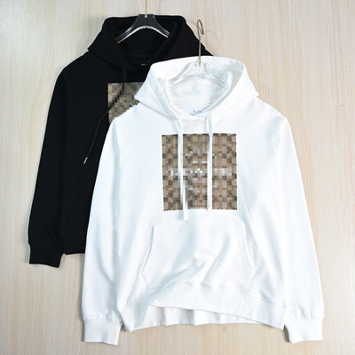 厚实棉胶印连帽宽松落肩长袖卫衣