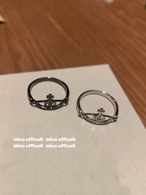 Misa officail!摇晃的土星可活动戒指简约光面镂空星球叠戴时尚酷