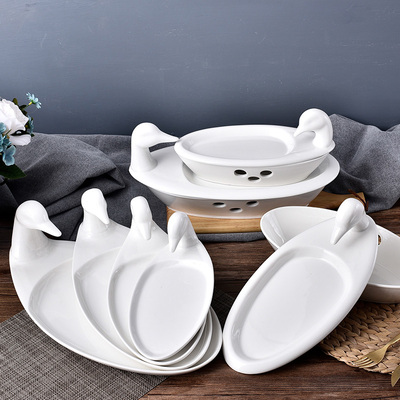 陶瓷酒店餐厅鸭形纯色烤鸭