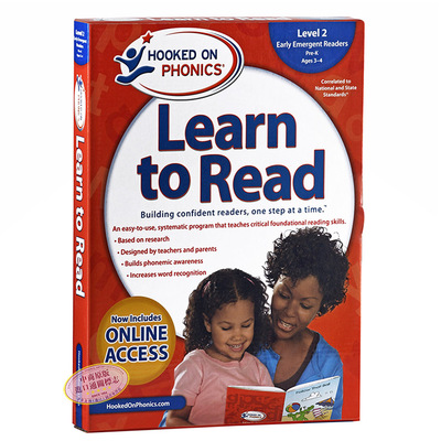 自然拼读法 迷上自然拼读系列学与读学前级L2新版Hooked on Phonics Learn to Read Pre-K Level 2 带DVD光盘 大音