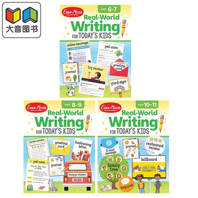 美国Evan-Moor 新生代系列 现实世界写作 1-6年级 Real World Writing Activities For Today s Kids Ages 6-11 大音