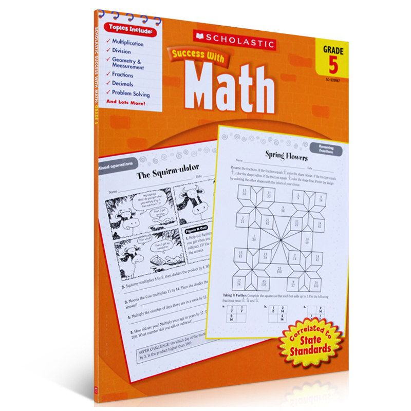 Scholastic Success with Math Grade 5美国学乐教材数学五年级英文原版助你常赢成功系列小学生教辅家庭学习用书籍_虎窝淘