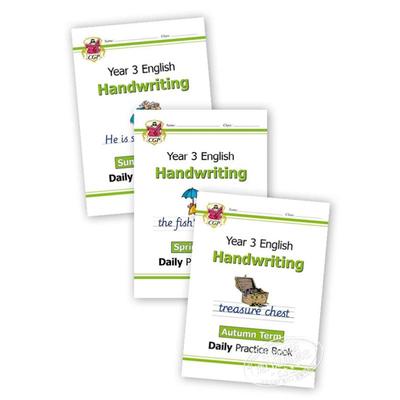 CGP New KS2 Handwriting 书写 Daily Practice Book 套装 Year 3 - Autumn Term, Spring Term & Summer Term 英国进口原版?