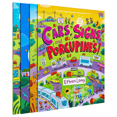 Ethan Long 英文原版 Happy County 4 book 开心点点 四册套装 儿童早教英语启蒙 趣味找找书 幼儿生活常识认知启蒙绘本图画?