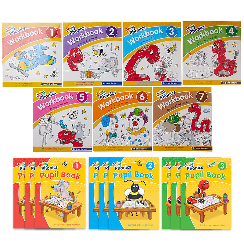 英国原版英语教辅快乐自然拼读 Jolly Phonics Workbooks Pupil Student Book练习册学生书英式美式英语外语 ...