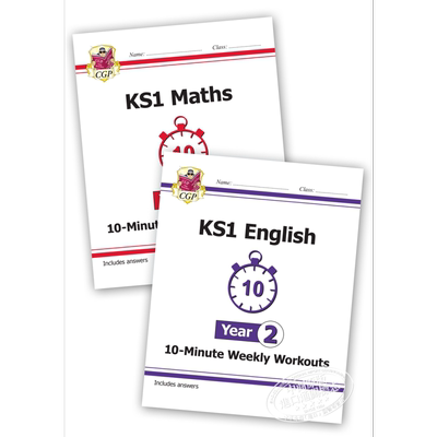 CGP KS1 Maths and English 10-Minute Weekly Workouts 小学二年级数学英语十分钟小测周周练 趣味练习 思维培养 6-7岁