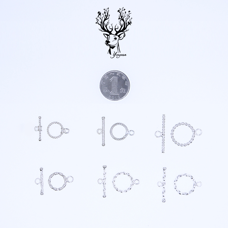 麻花扭纹OT套扣银扣S925纯银DIY手工配件手脚链搭扣项链扣链接扣_虎窝淘