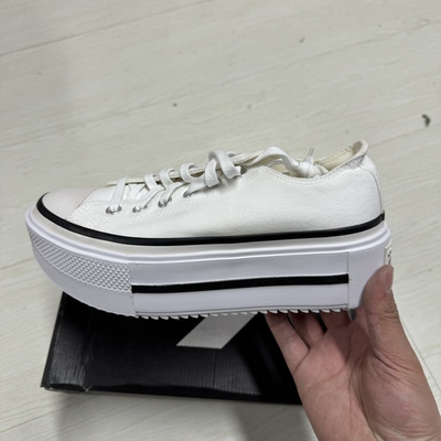 正品匡威DoubleStack男女同款双层厚底低帮帆布鞋A15491C A15490C