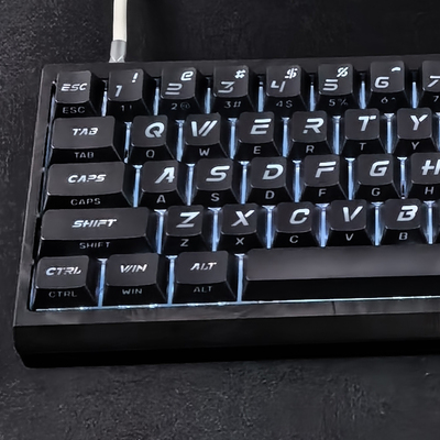 黑色大字正侧刻透光键帽适配EV63迈从Ace68前行者X87魔导士ATKRS6