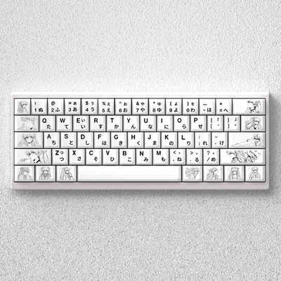 EVA明日香键帽白色PBT原厂适配wooting迈从Ace68小蜜蜂made68ATK