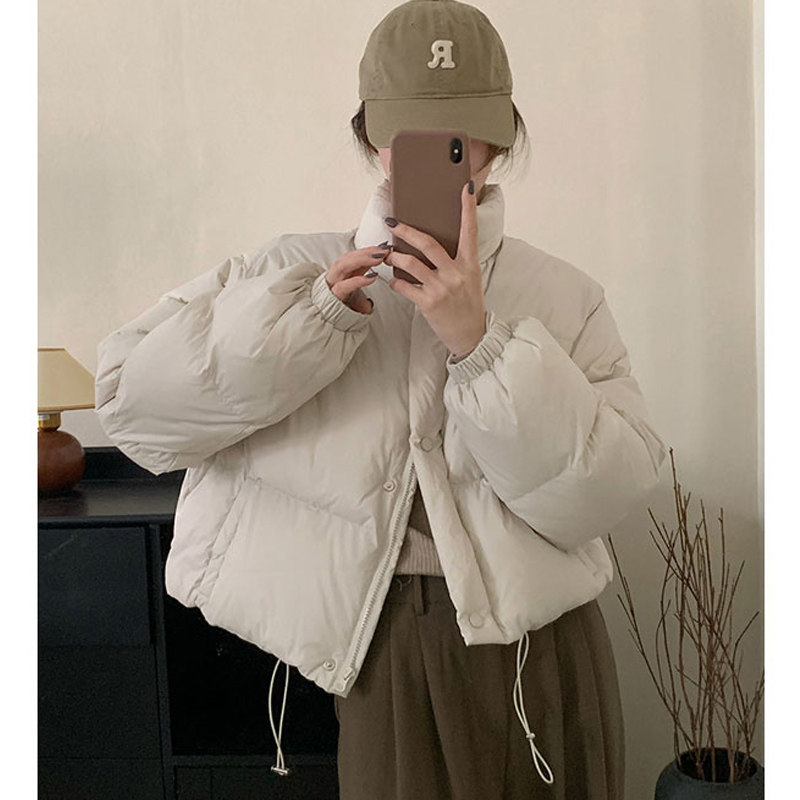 实拍棉服女外套韩版短款面包服小个子大码港风宽松羽绒服学生胖MM