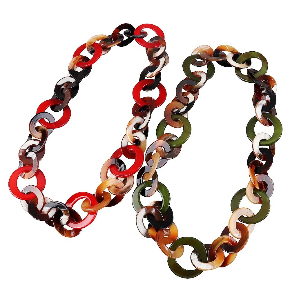 Trendy Acrylic Resin Long Necklace for Women Statement Geome