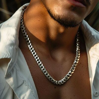 3/5/7/9mm Thick Cuban Chain Necklaces for Men Women,Simple M