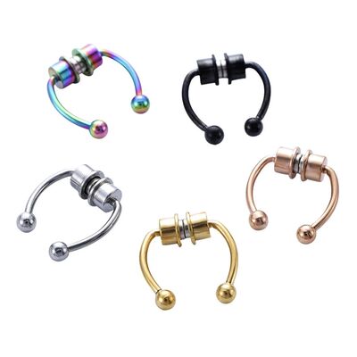 Women Fake Piercing Nose Ring Hoop Septum Non Piercing Nose
