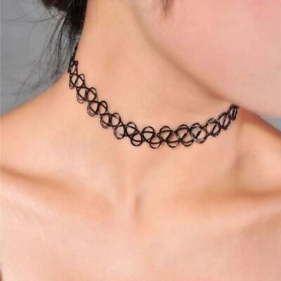 Braided Fish Thread Stretch Vintage Elastic Retro Necklace T