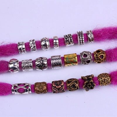5 Pcs/set Viking Beads 55 Kind Silver Beads for Braiding Dre