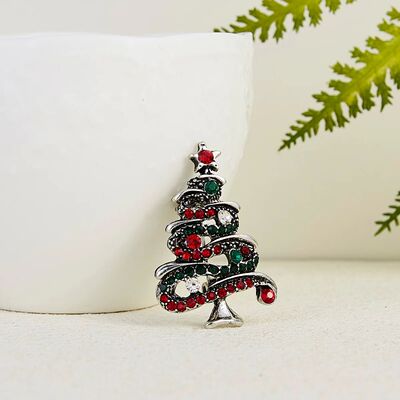 Star Christmas Tree Rhinestone Enamel Brooches Xmas Tree Hol