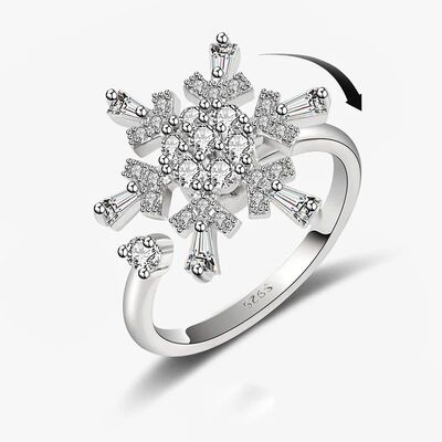 Fashion Interesting Rotatable Snowflake Rings For Women Shin