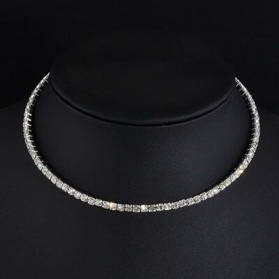 Rhinestone Choker Necklaces Torques Collar Women Statement J