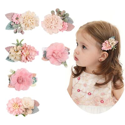 Hair Clips 3pcs/set Mesh Flower Hair Clips for Girls Boutiqu