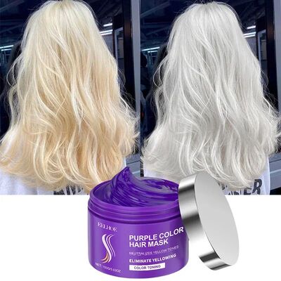 Keratin Purple Hair Mask Gray Color Fixing Hair Fading Yello